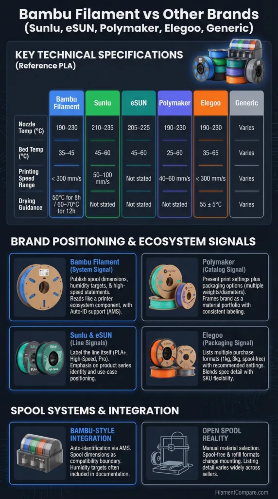 Bambu Filament vs Other Brands (Sunlu, eSUN, Polymaker, Elegoo, Generic ...
